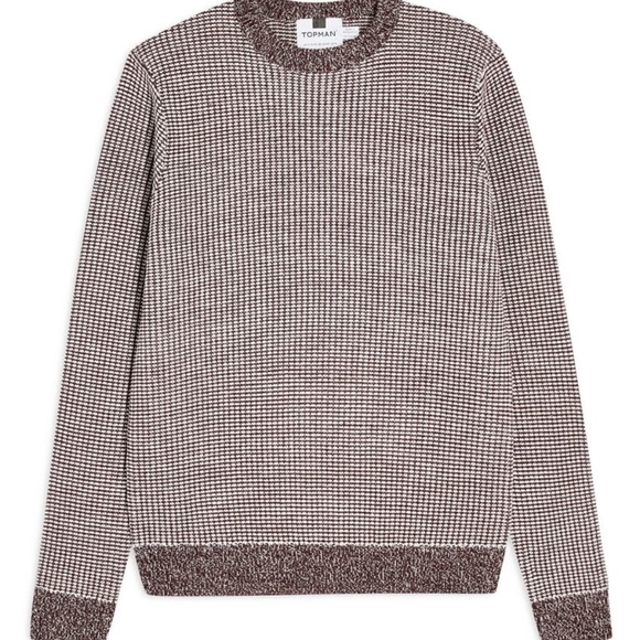 Topman | Sweaters | Topman Classic Fit Birds Eye Crewneck Sweater New ...